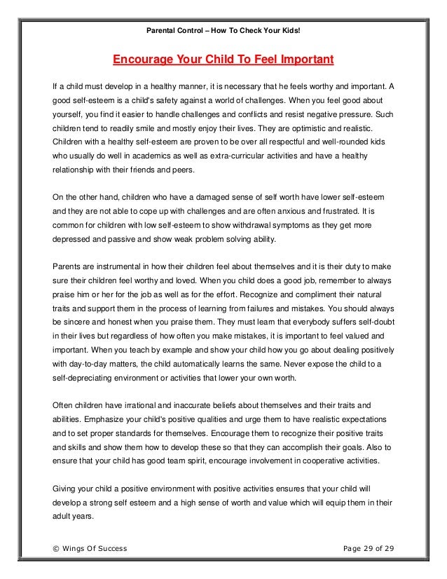 Parental control - How to check your kids | PDF