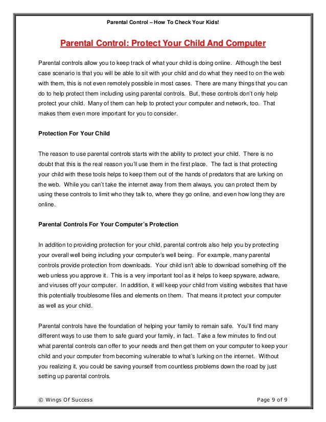 Parental control - How to check your kids | PDF