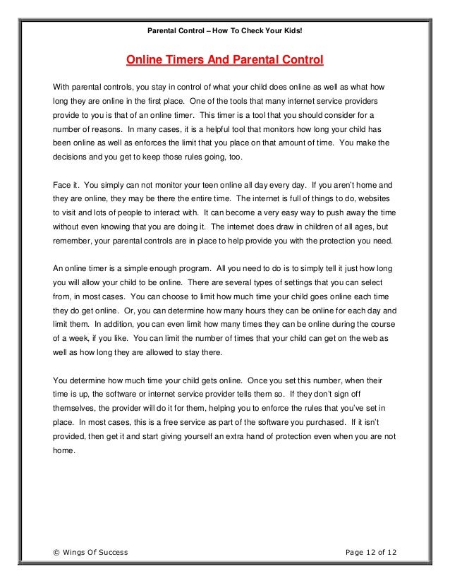Parental control - How to check your kids | PDF