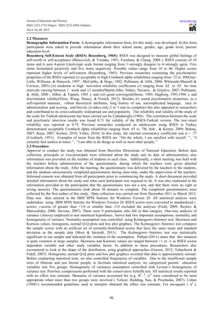 Parental education level positively affects self esteem of turkish ...