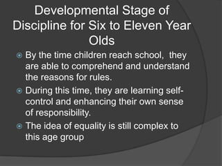 Parental guide to discipline for middle childhood | PPTX