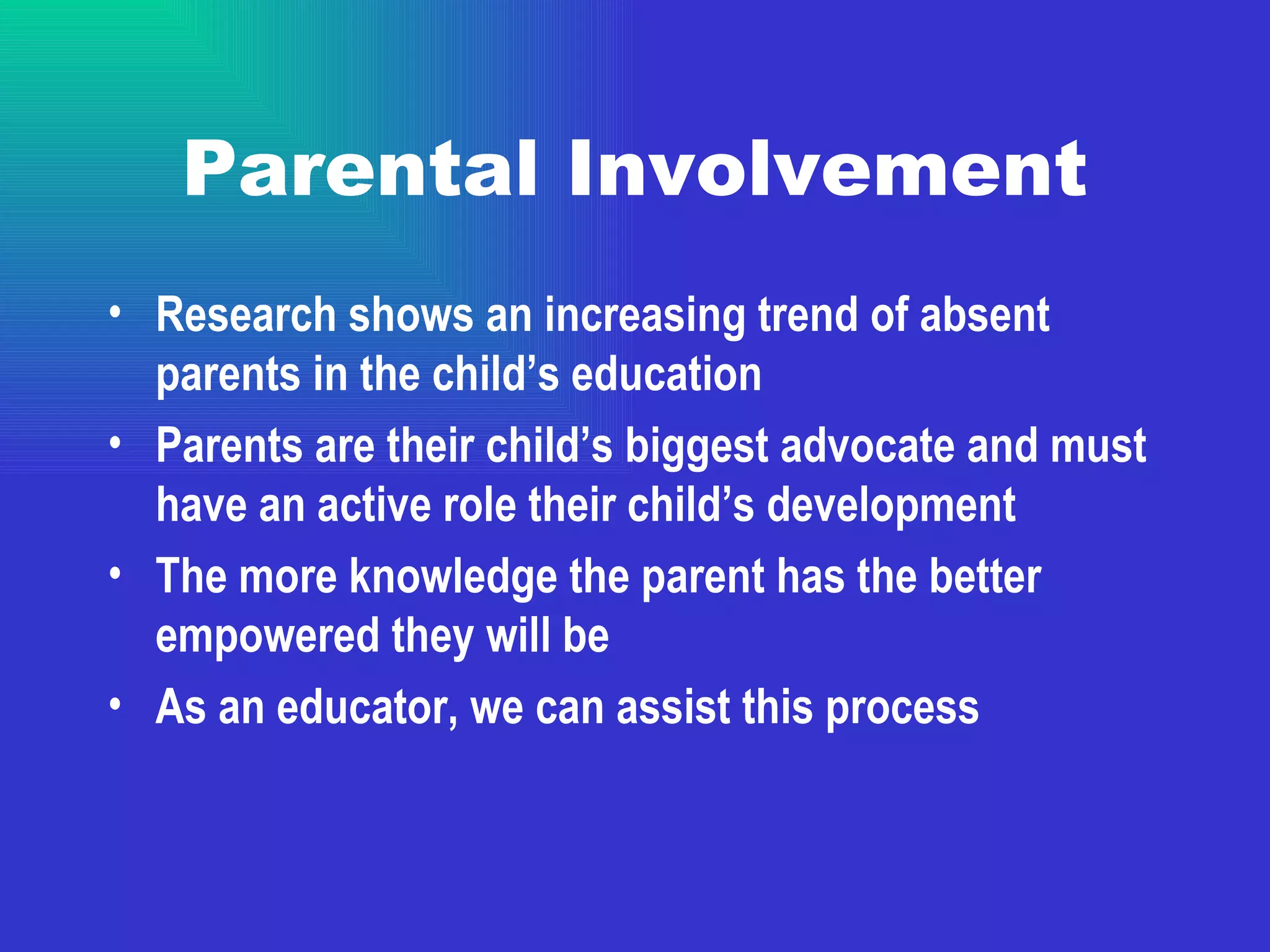 Parental Involvement In School Equals Success | PPT