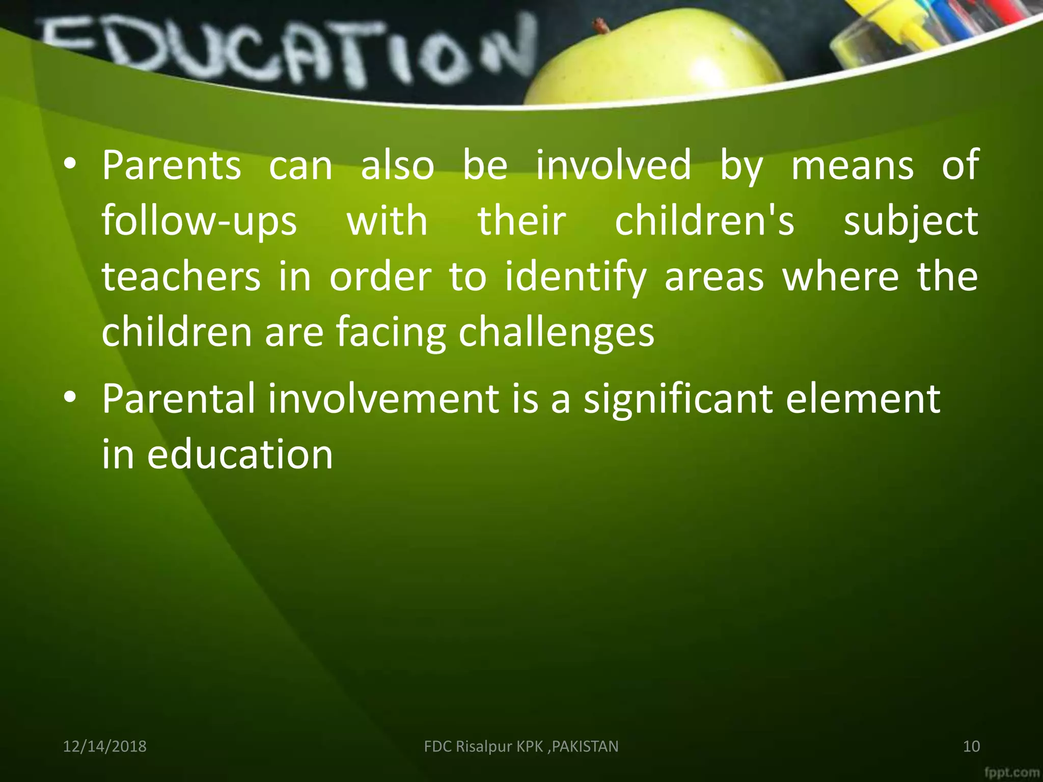 Parental involvement in education | PPTX