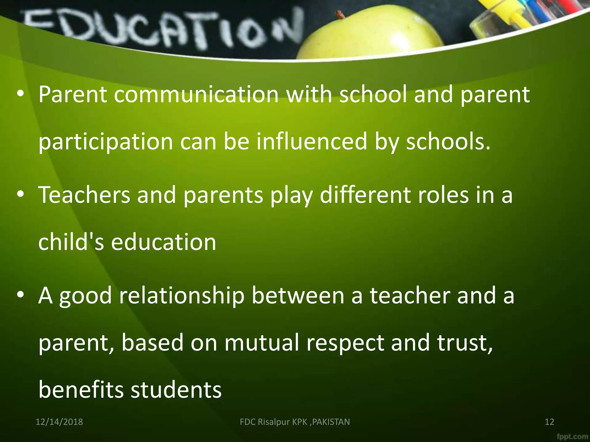 Parental involvement in education | PPTX