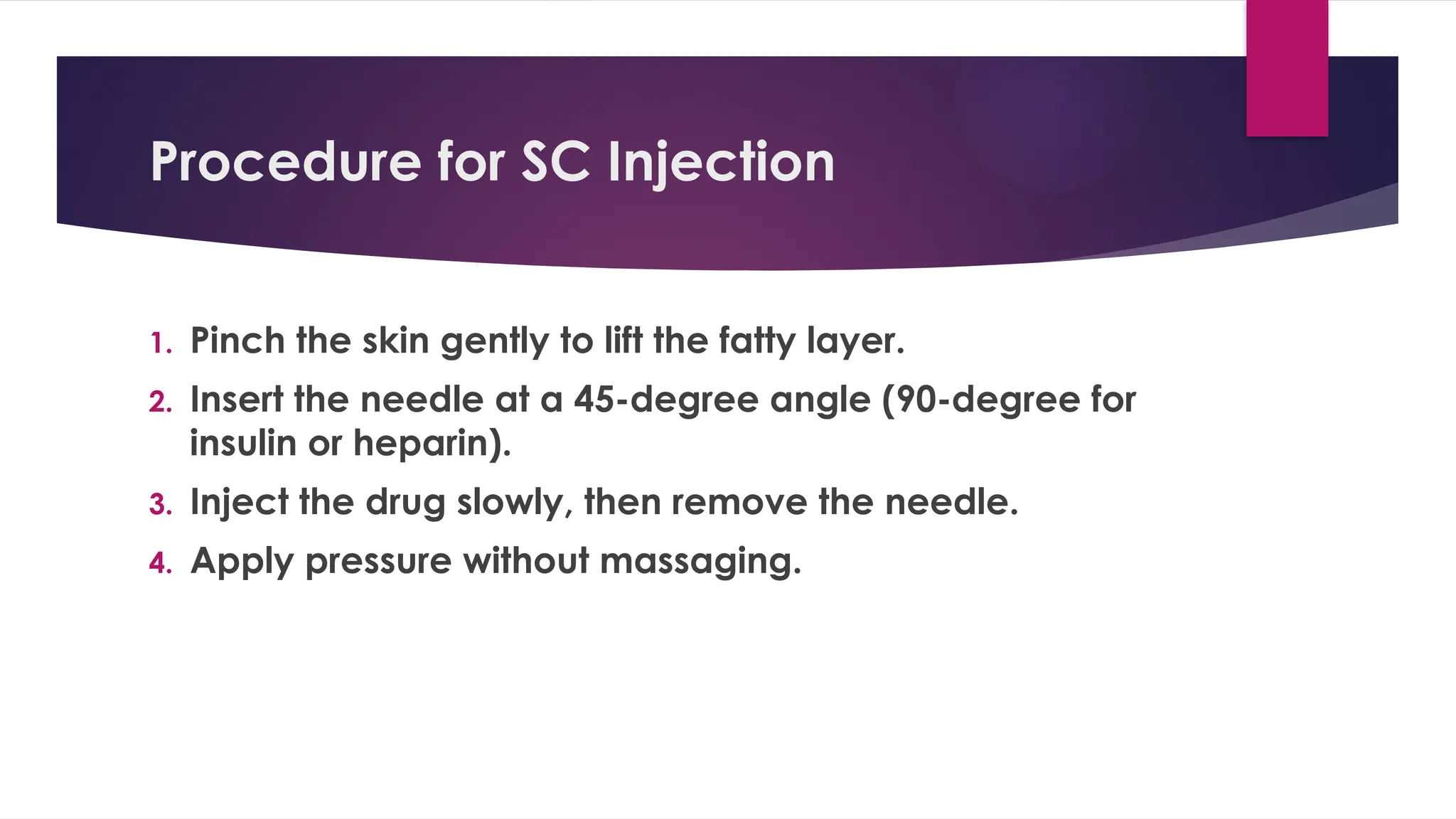 Parenteral Routes of Drug Administration: IM, IV, ID, and SC Injections ...