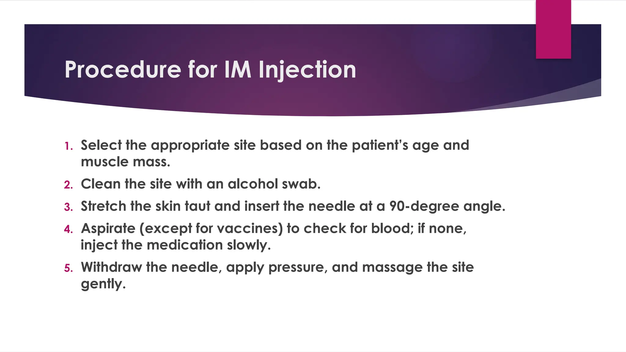 Parenteral Routes of Drug Administration: IM, IV, ID, and SC Injections ...
