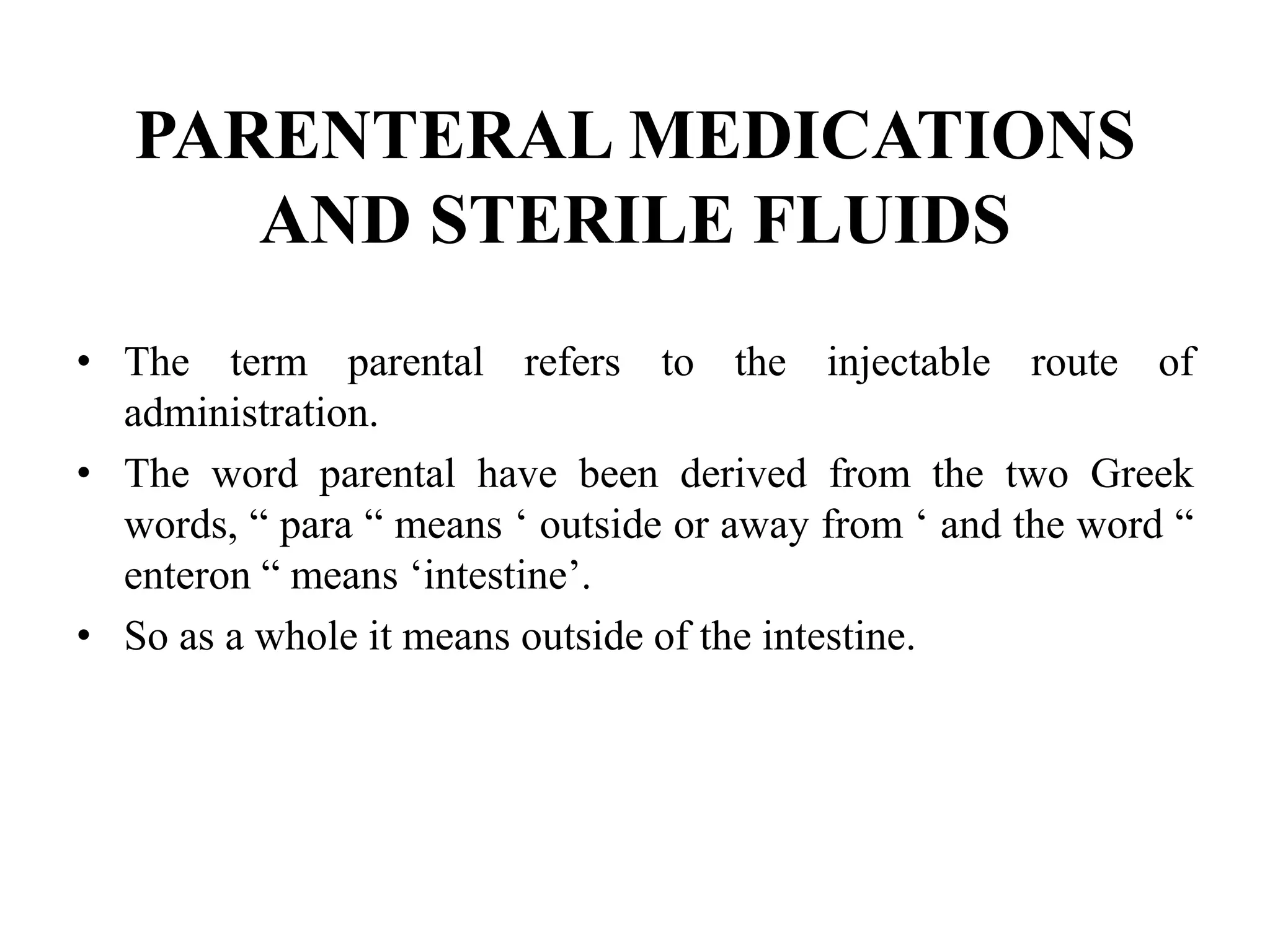 PARENTERAL ROUTES OF DRUG ADMINISTRATION | PPTX