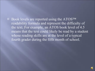 Parent and student guide to accelerated reader | PPT