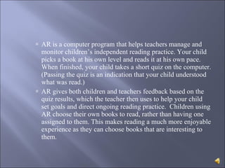 Parent and student guide to accelerated reader | PPT