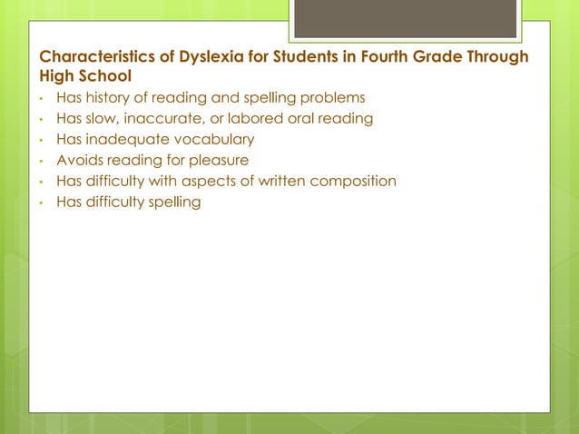 Parent and Educator Information-Dyslexia | PPT