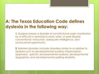 Parent and Educator Information-Dyslexia | PPT