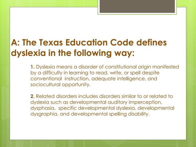 Parent and Educator Information-Dyslexia | PPT