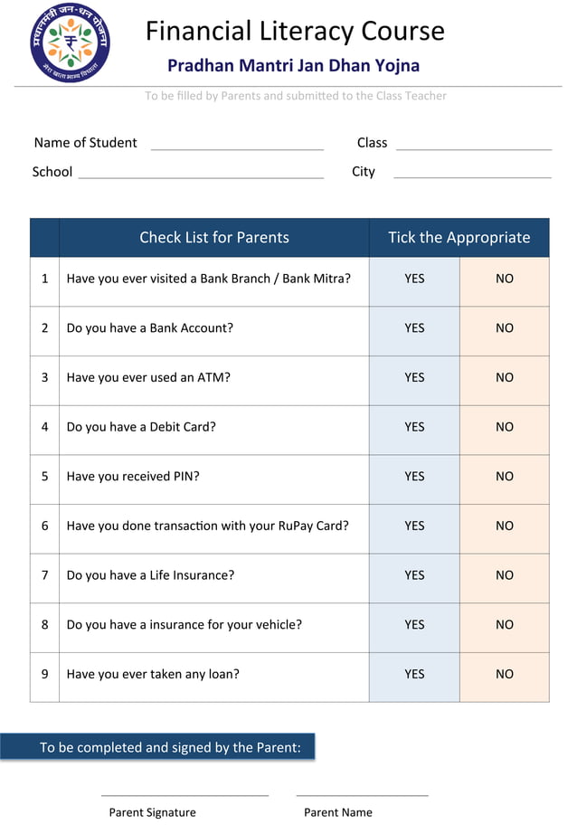 Parent checklist | PDF