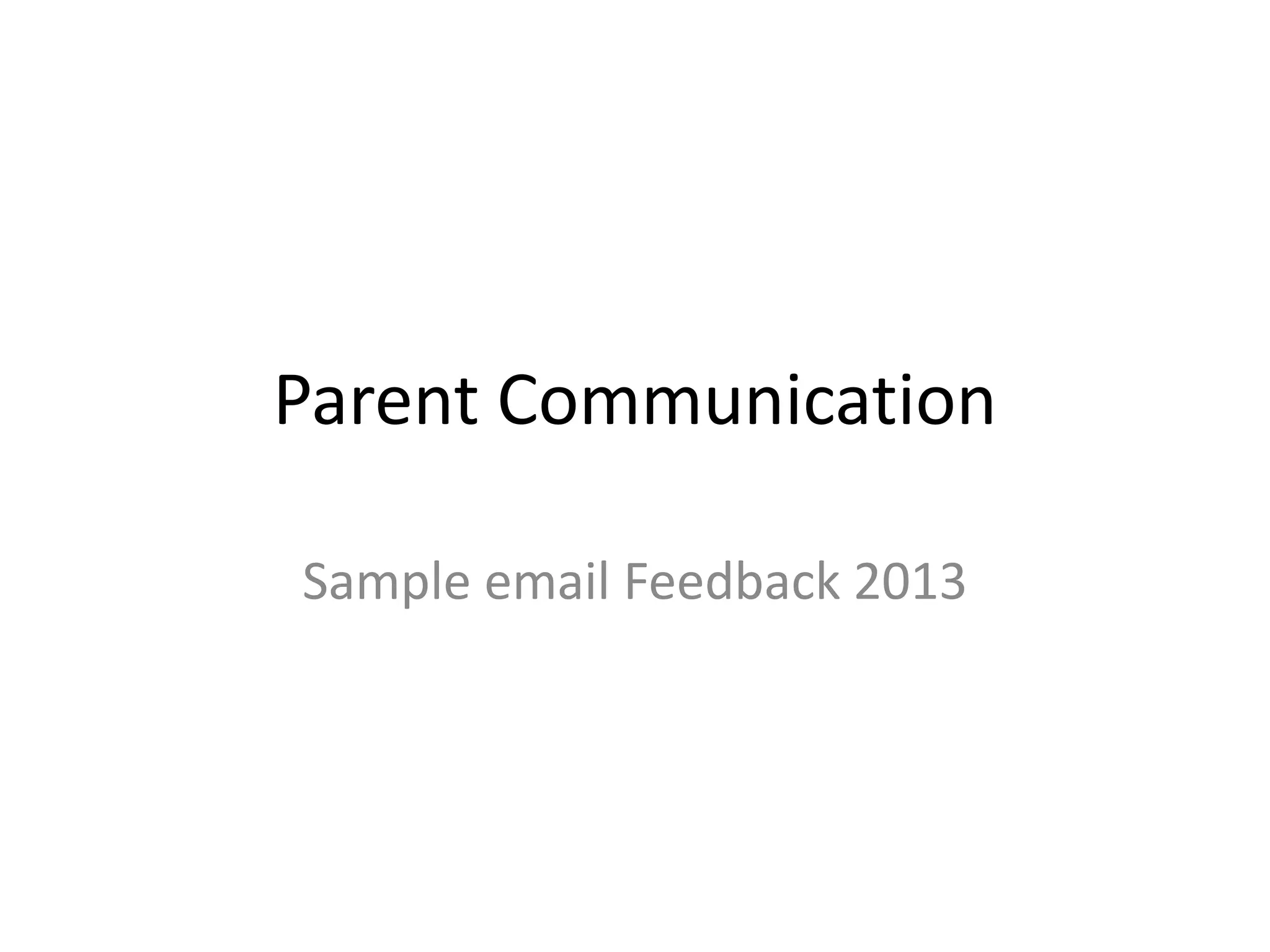 Parent communication | PPTX