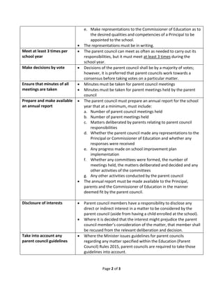 Parent Council Commitments and Responsibilities - Ministry of Education ...