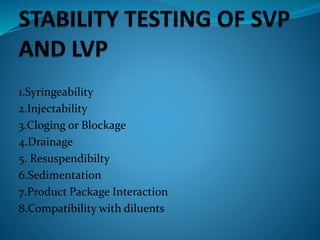 Preparation & stability of large & small volume parentrals | PPTX