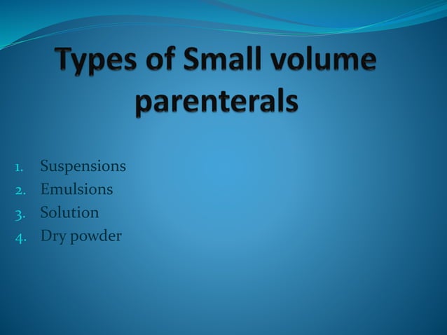 Preparation & stability of large & small volume parentrals | PPTX ...