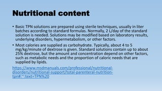 Parenteralandenteralfeeding or Total parentral nutrition | PPTX