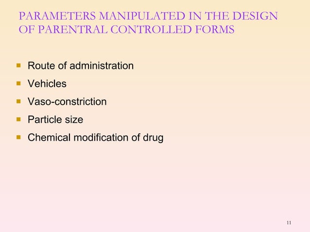 Parenteral controlled drug delivery system sushmitha | PPT