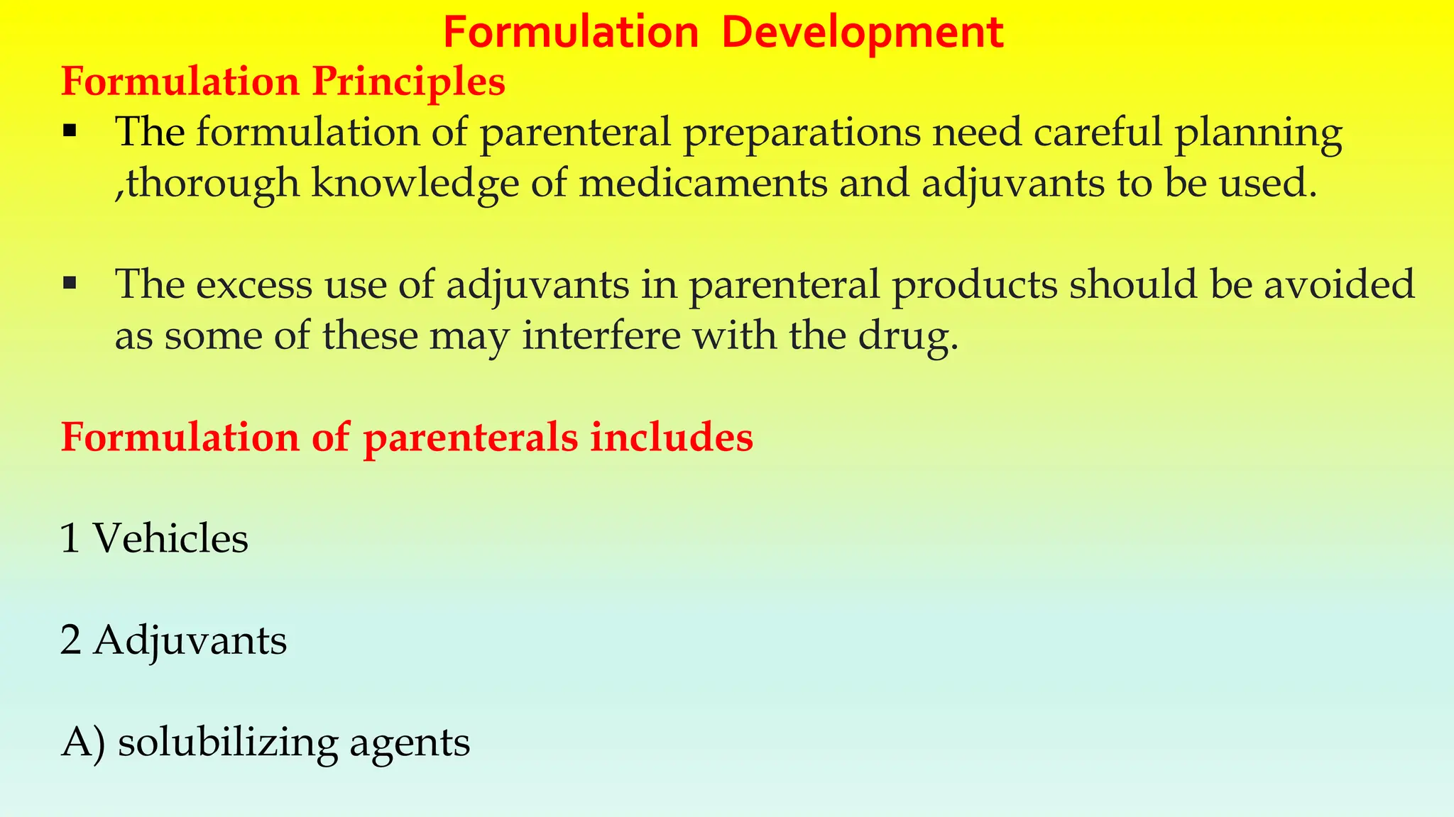 Parenteral Formulations products requirements | PPTX