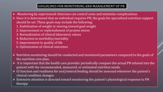 Parenteral Nutrition - Monitoring and Guidelines | PPTX