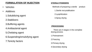 Parenteral preparations,Injection Infusion, Powder for injection ...