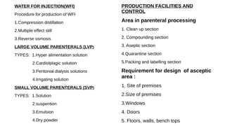 Parenteral preparations,Injection Infusion, Powder for injection ...