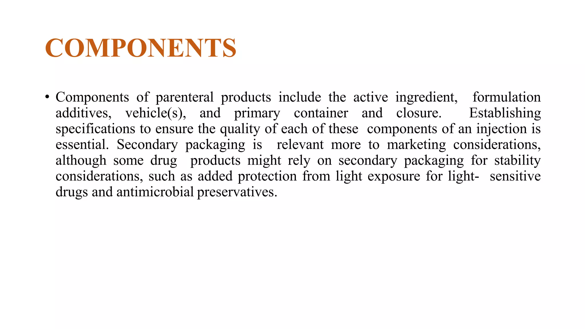 Parenteral preparations; Formulation and packaging.pptx