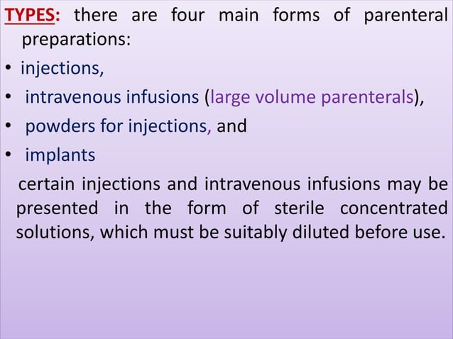 Parenteral production | PPT