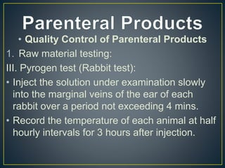 Parenteral products III | PPT
