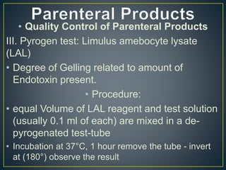 Parenteral products III | PPT
