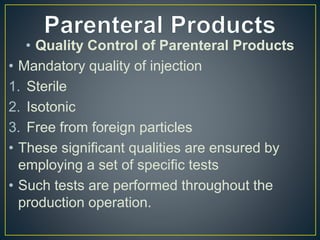 Parenteral products III | PPT