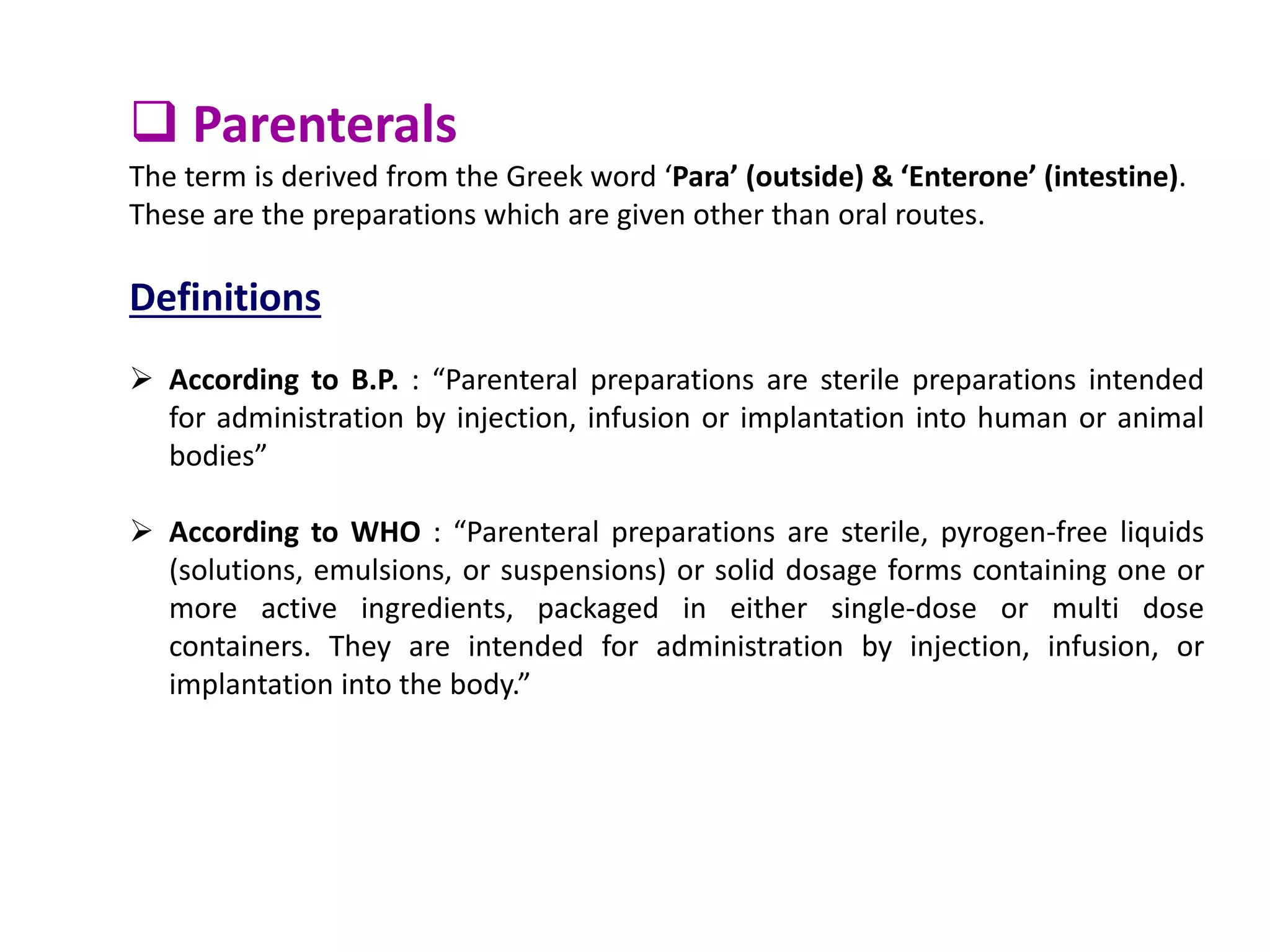 Parenteral Products | PPTX