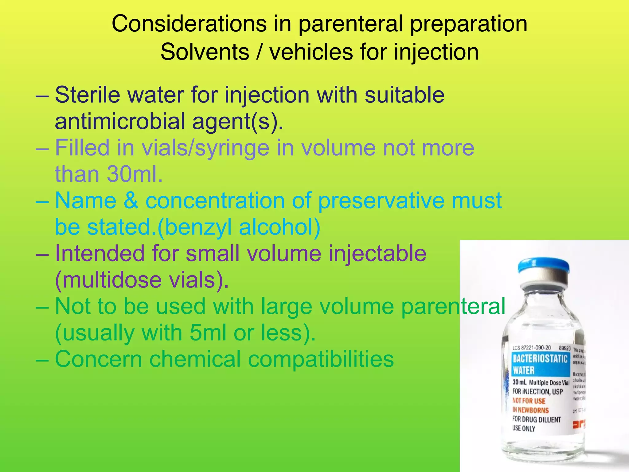 Sterile dosage forms: Parenterals | PDF