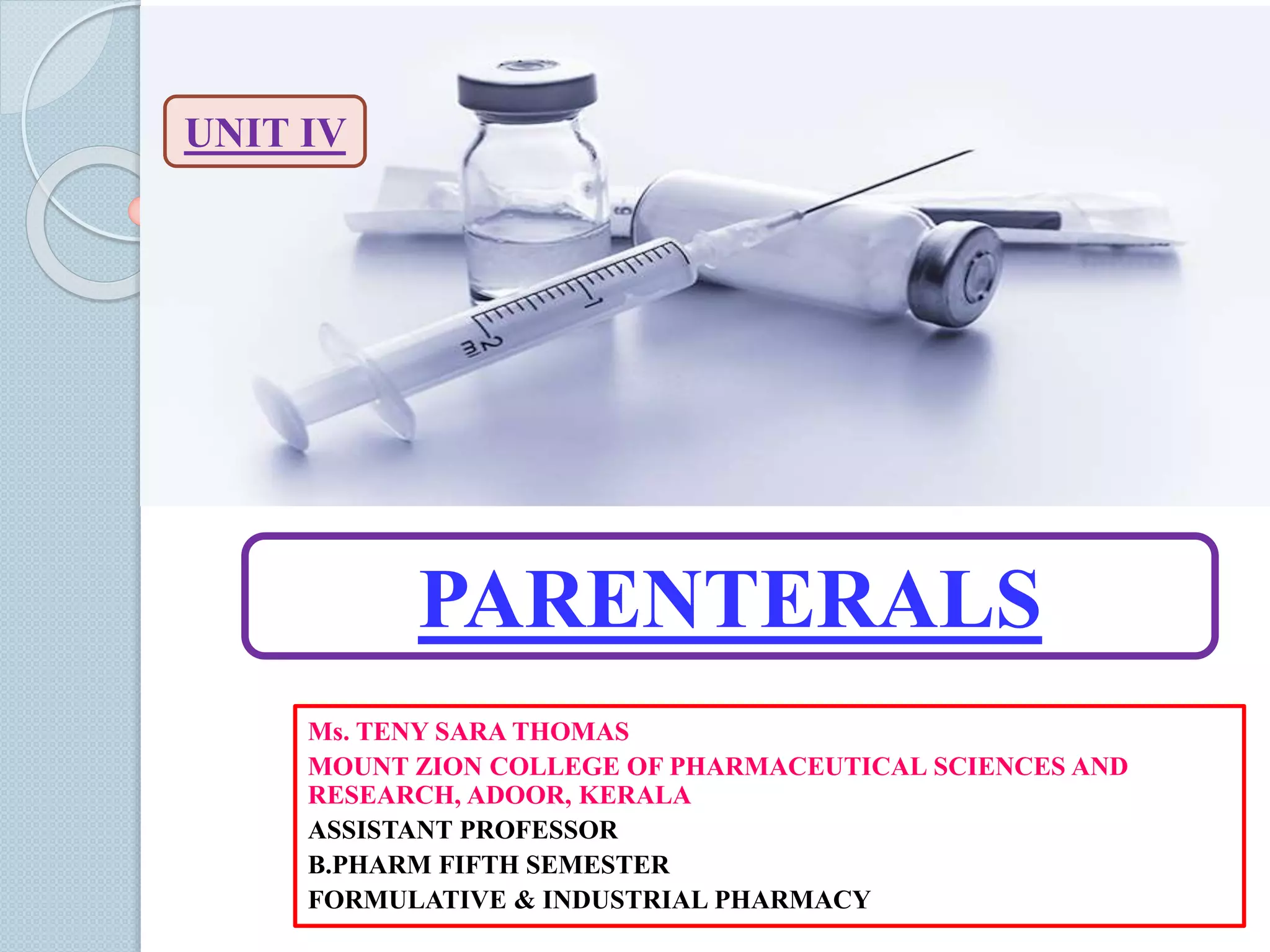 Parenterals | PPTX
