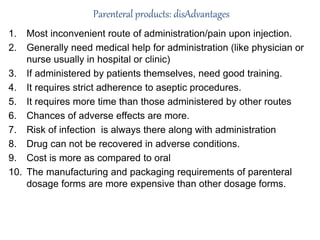 Parenterals: basic introduction | PPTX