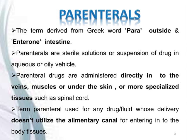 Parenteral preparations | PPTX | First Aid | Injuries