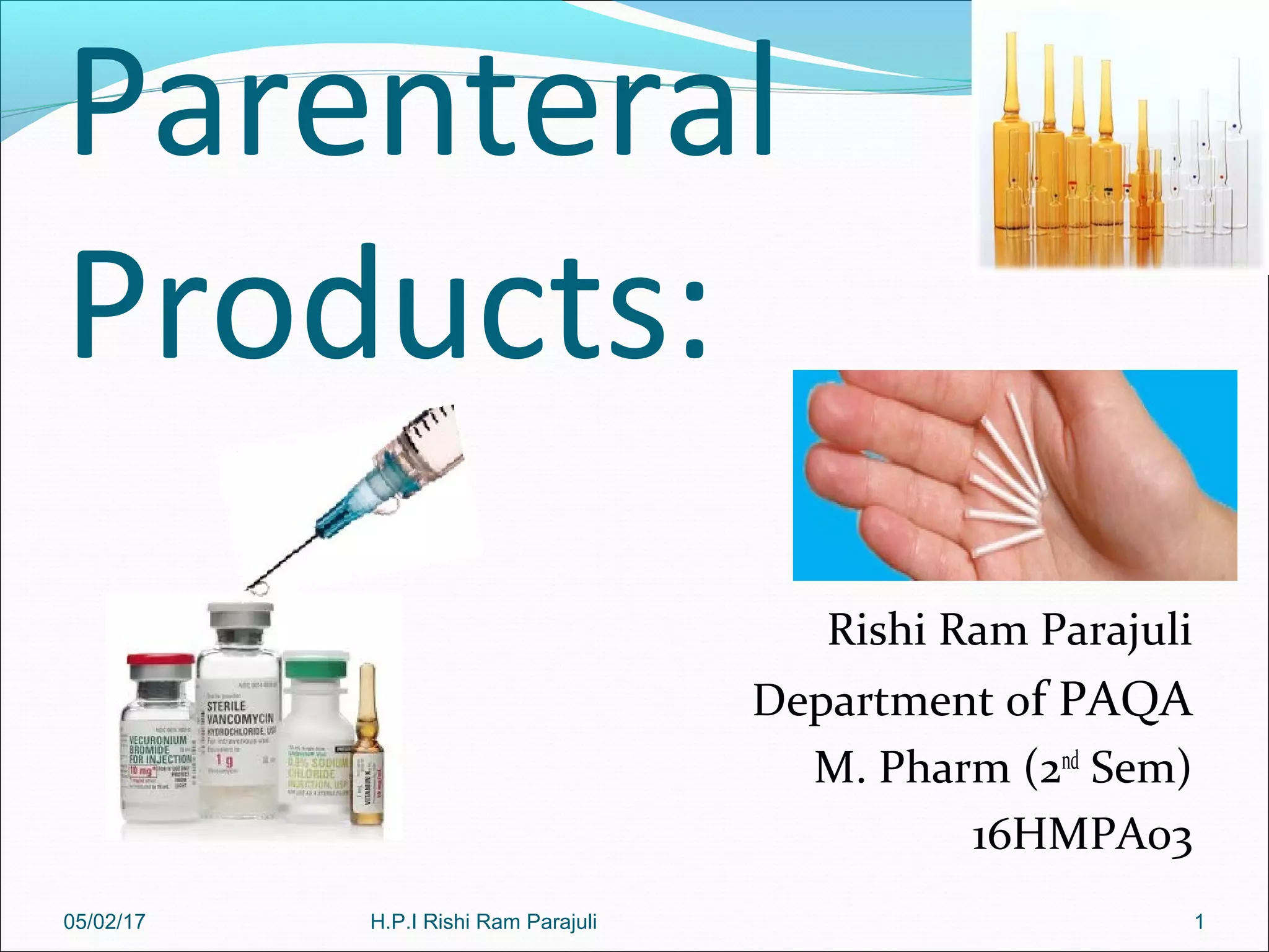 Parenteral Products | PPT
