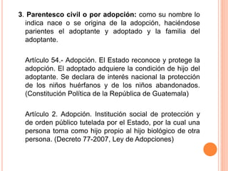 PARENTESCO en el código civil guatemalteco | PPTX