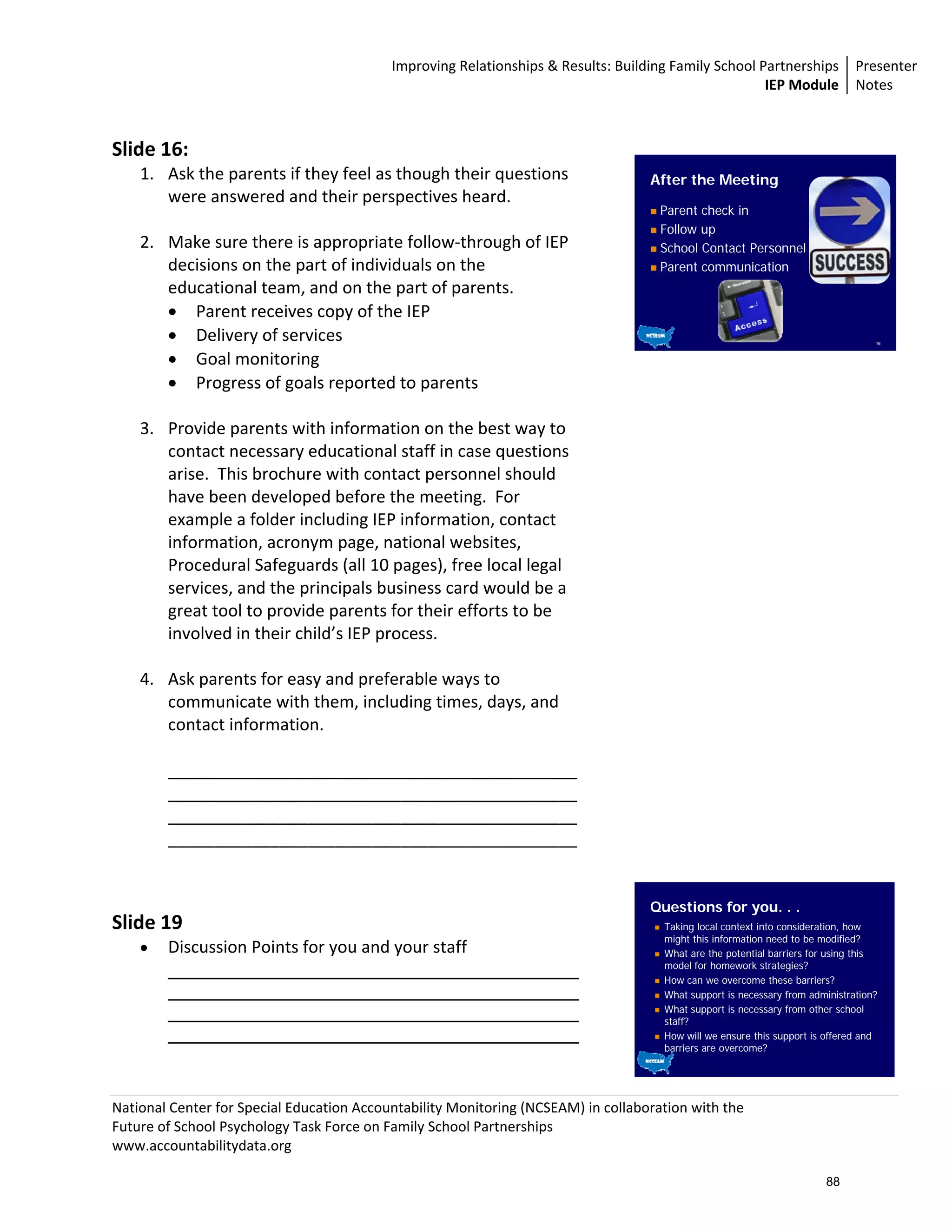 Unit 3: Parent-Friendly IEPs - Parental Involvement Notes | PDF ...