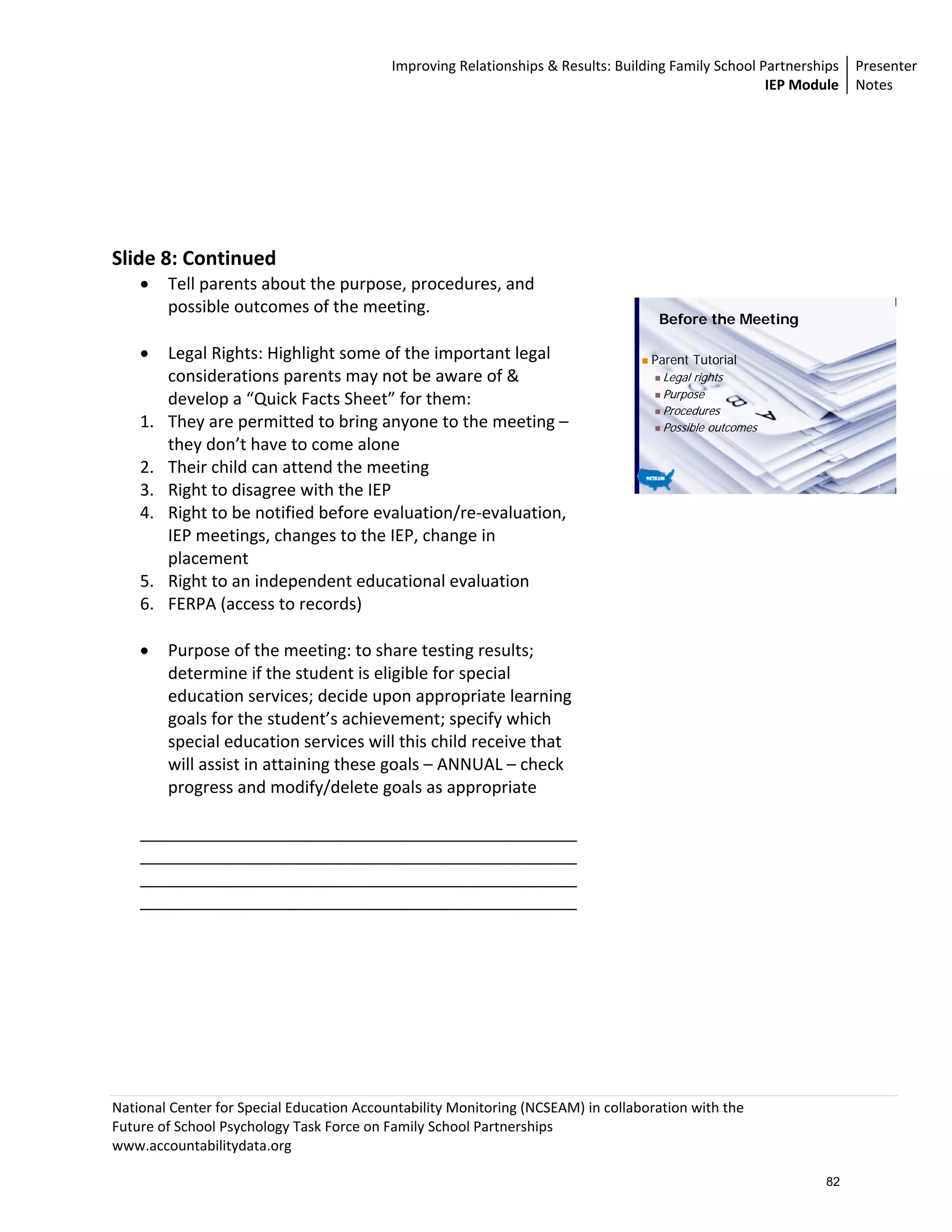 Unit 3: Parent-Friendly IEPs - Parental Involvement Notes | PDF ...