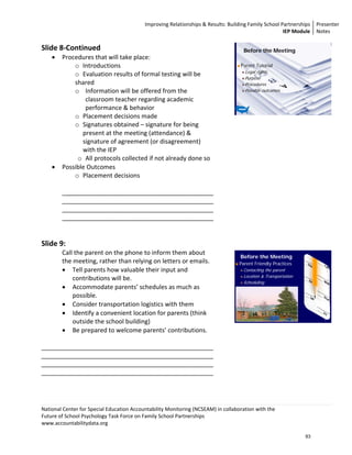 Unit 3: Parent-Friendly IEPs - Parental Involvement Notes | PDF ...