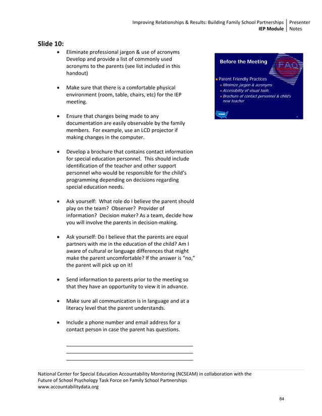 Unit 3: Parent-Friendly IEPs - Parental Involvement Notes | PDF ...