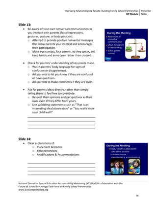 Unit 3: Parent-Friendly IEPs - Parental Involvement Notes | PDF ...