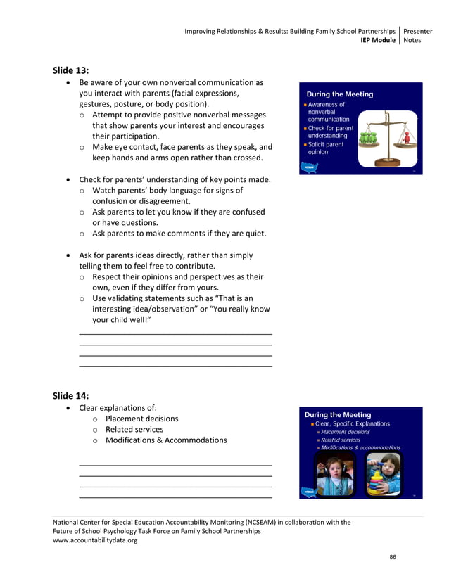 Unit 3: Parent-Friendly IEPs - Parental Involvement Notes | PDF ...