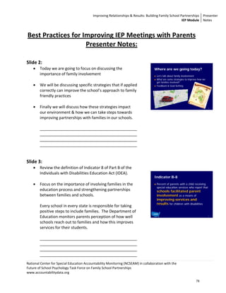 Unit 3: Parent-Friendly IEPs - Parental Involvement Notes | PDF