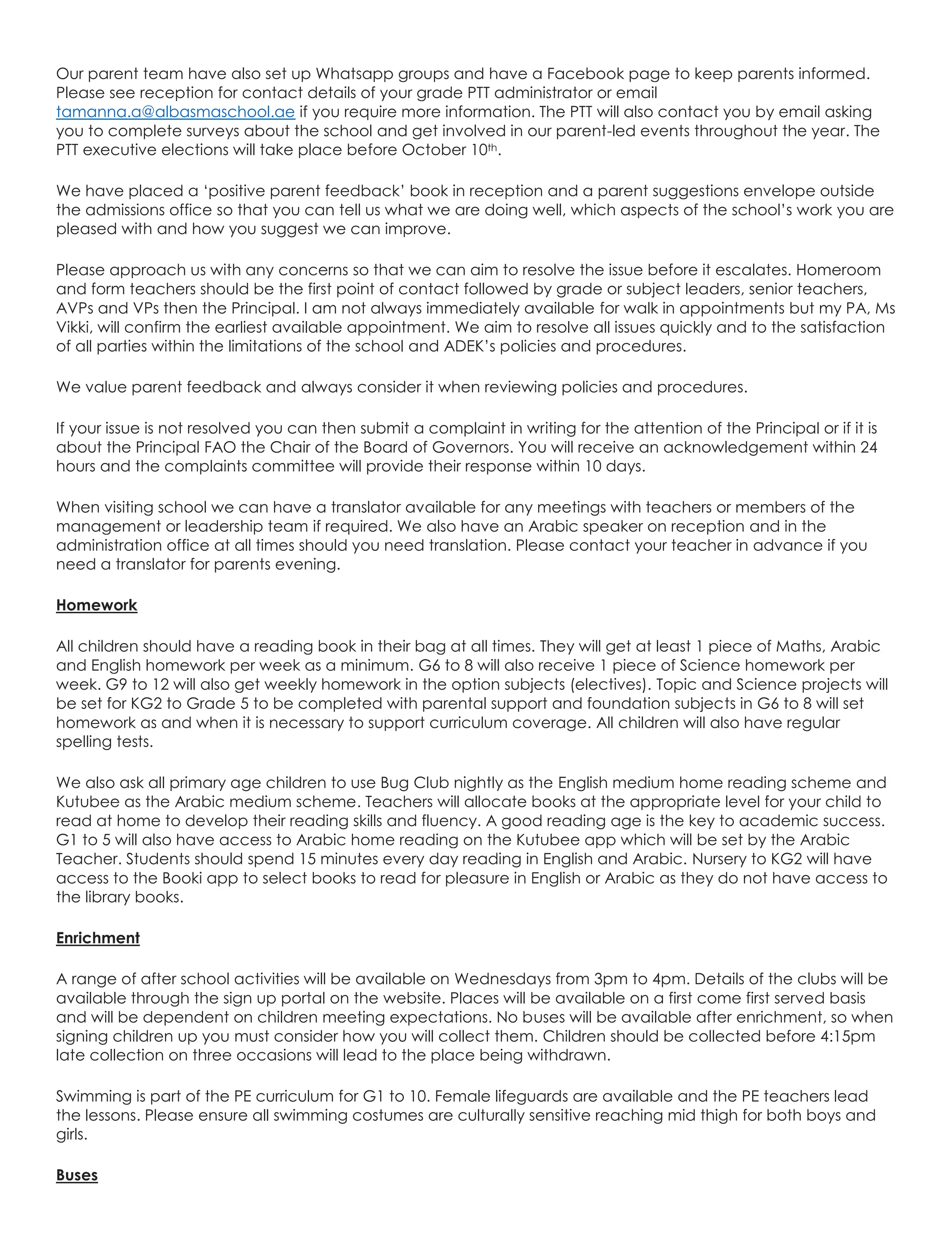 Parent handbook 2019 2020 english | PDF