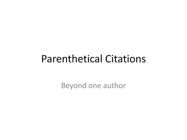 Parenthetical citations | PPT