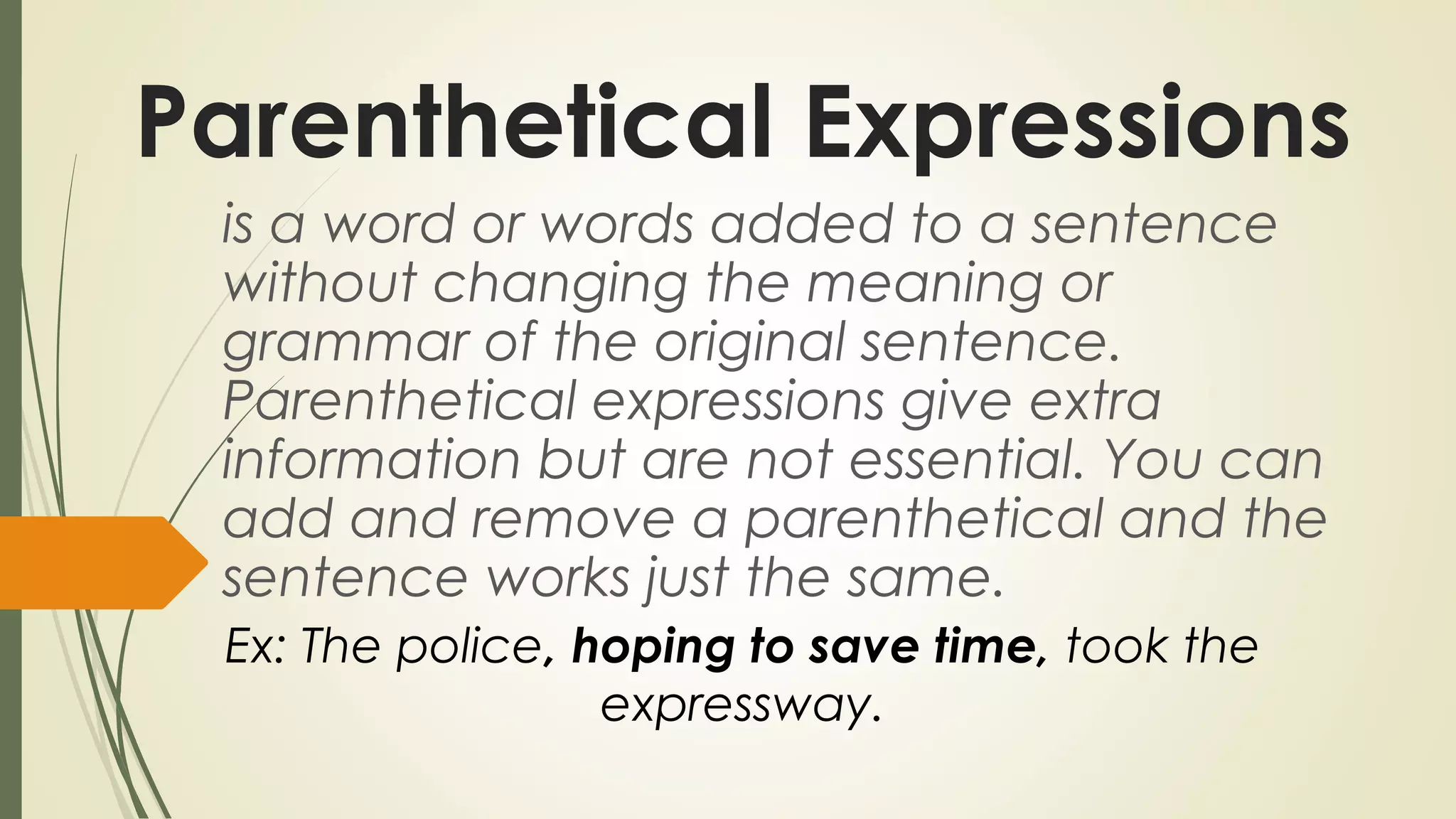 Parenthetical Expressions | PPT