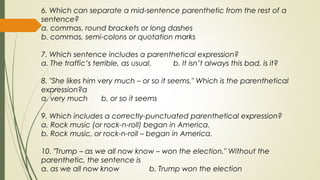 Parenthetical Expressions | PPT